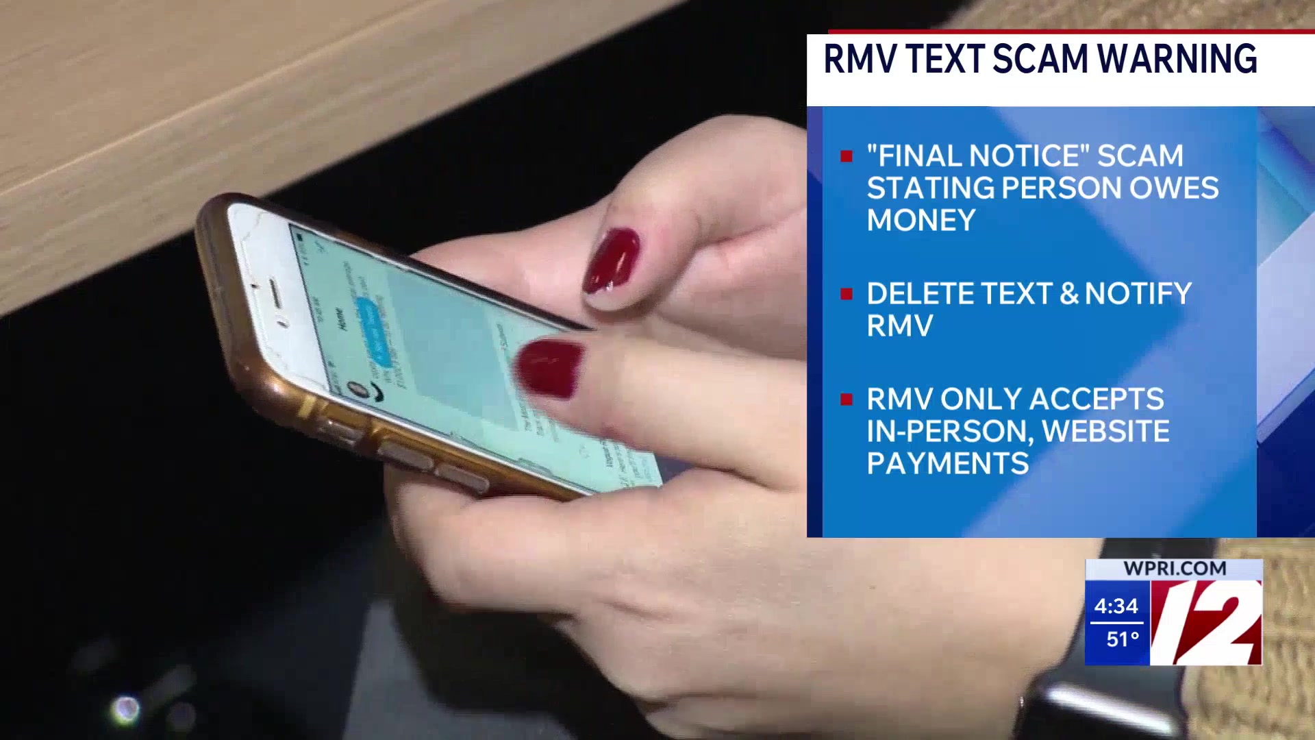 Massachusetts RMV issues text scam warning