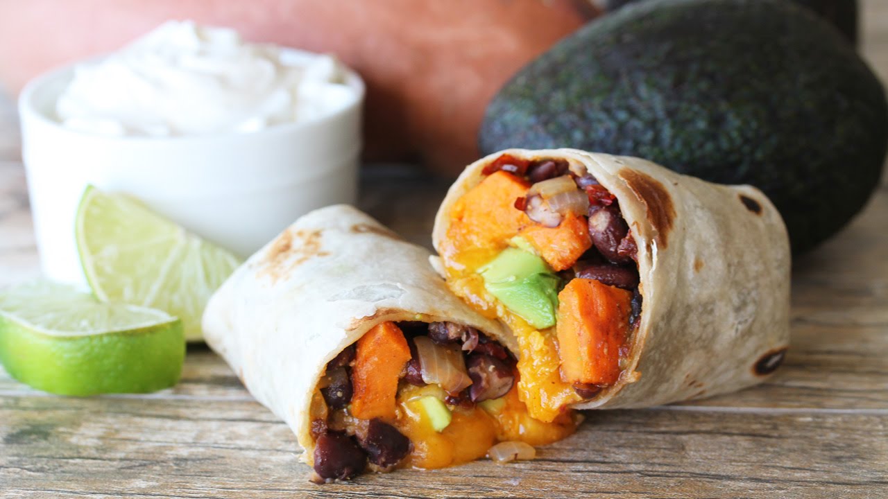 Chipotle sweet potato burritos