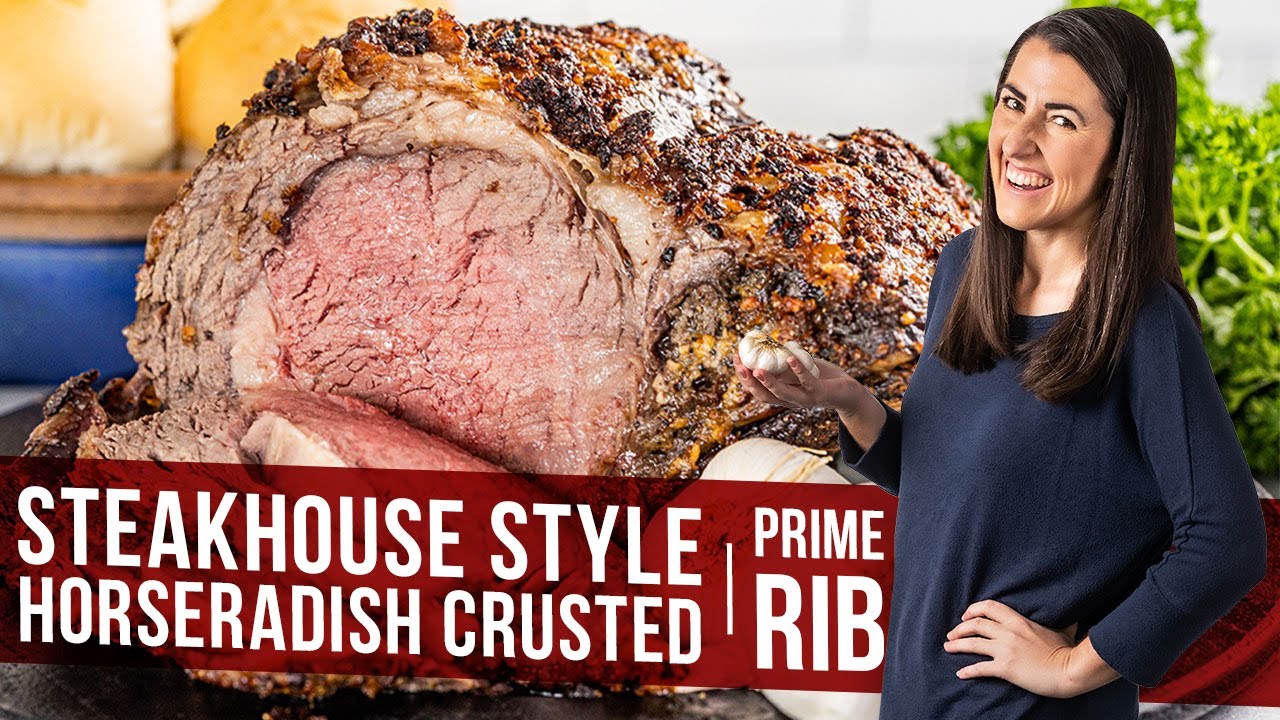 Steakhouse style horseradish crusted prime rib