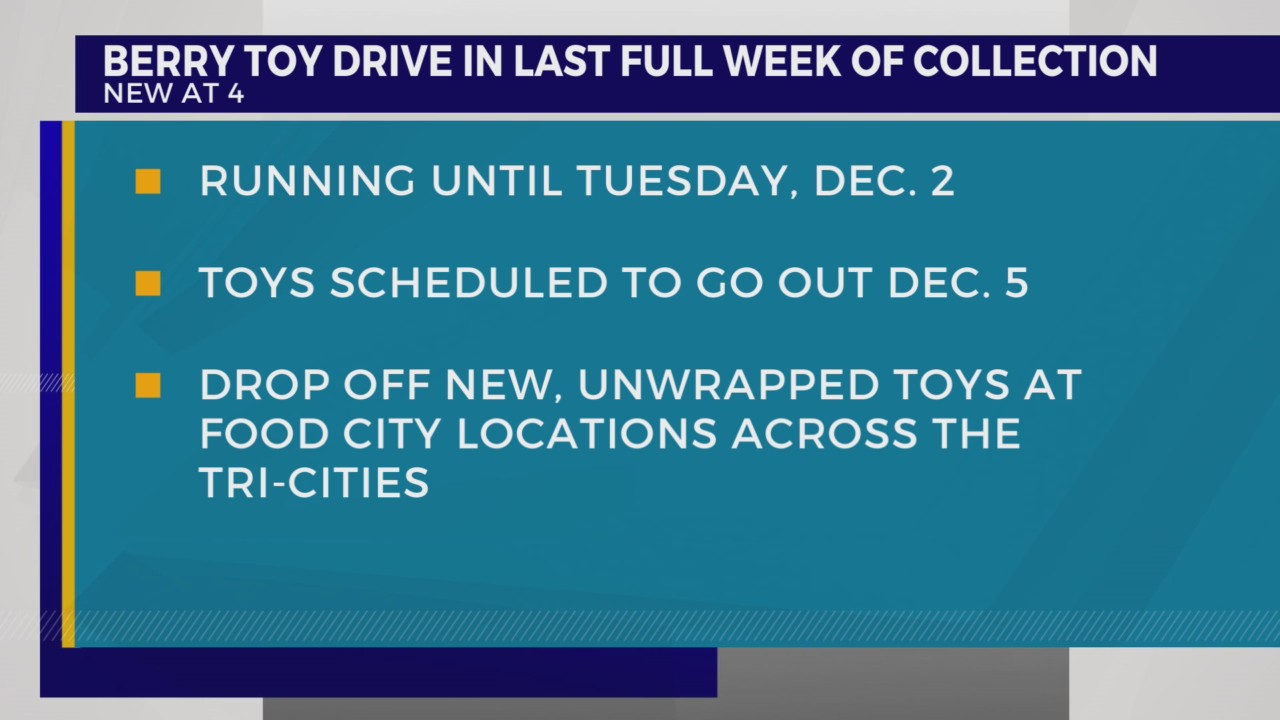 One week left to donate to Johnia Berry Toy Drive