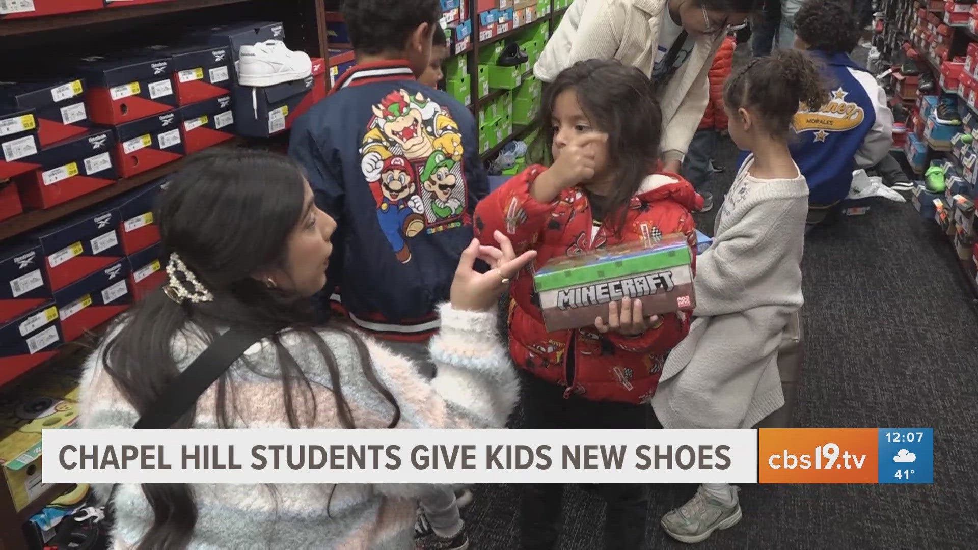 Chapel Hill ISD students give kids new shoes