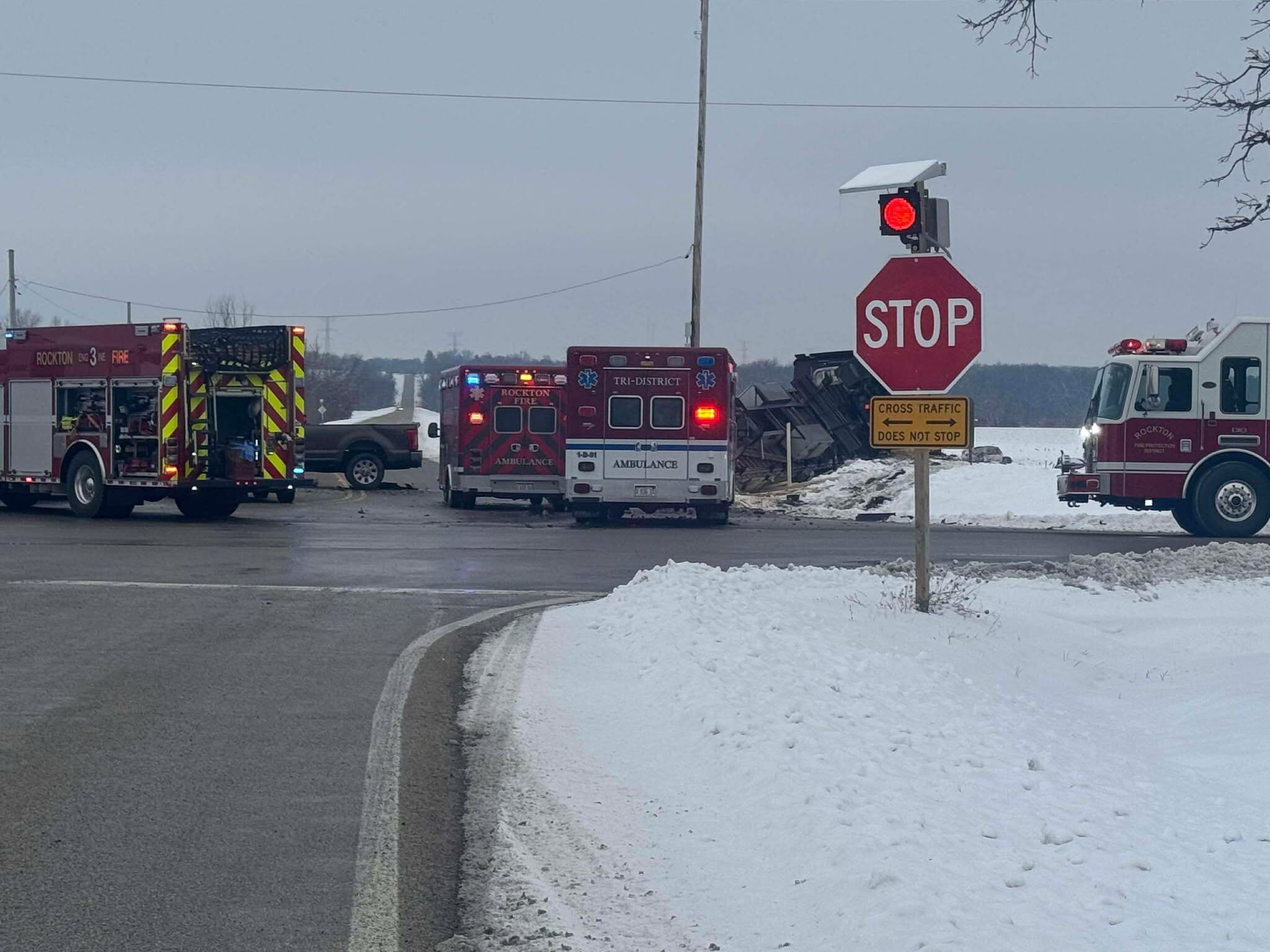 Minor injury reported after rollover crash at IL 75 and N. Meridian Road