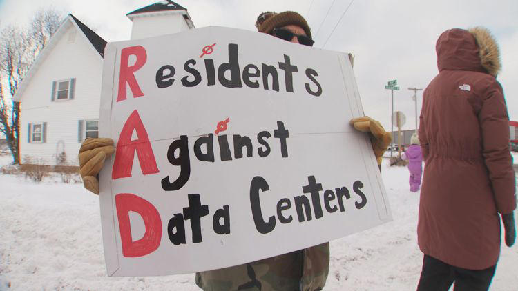 In Menomonie, protesters push back on proposed data center