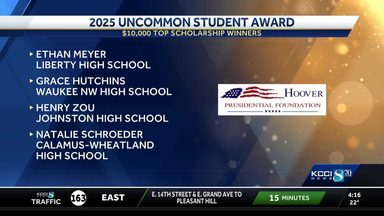 Iowa high school seniors honored with Hoover Uncommon Student Awards