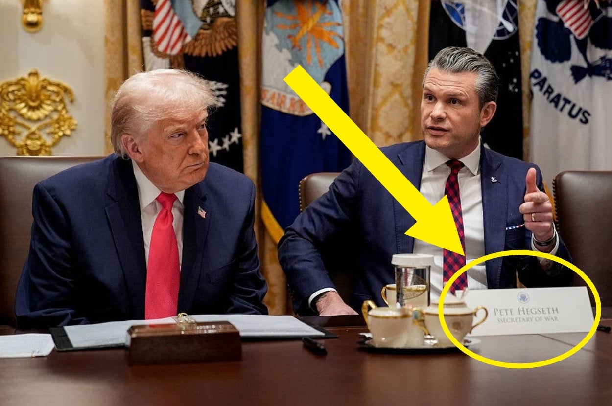 People Are Roasting Pete Hegseth For His Extremely Awkward Name Tag ...