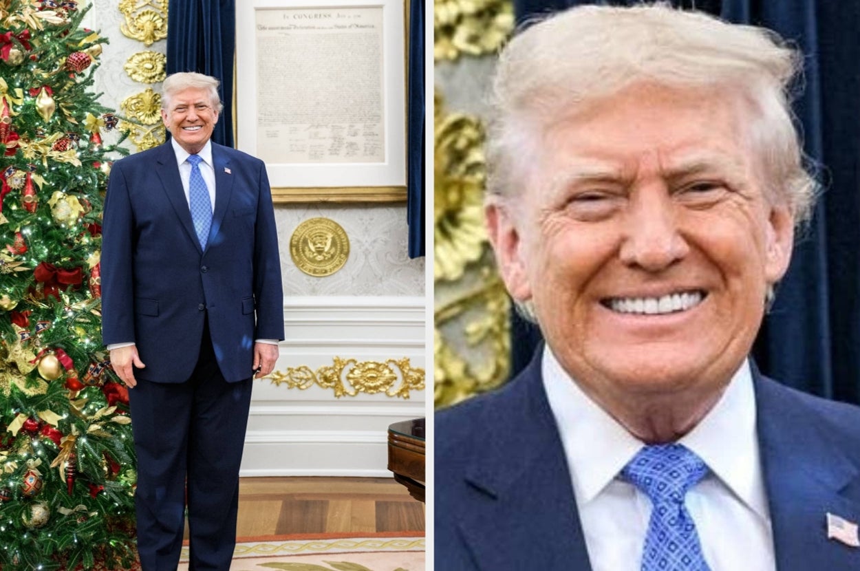 The White House Posted A Pic Of Trump By A Christmas Tree, And His Hand ...