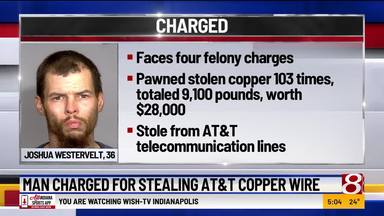 Man charged for stealing AT&T copper wire