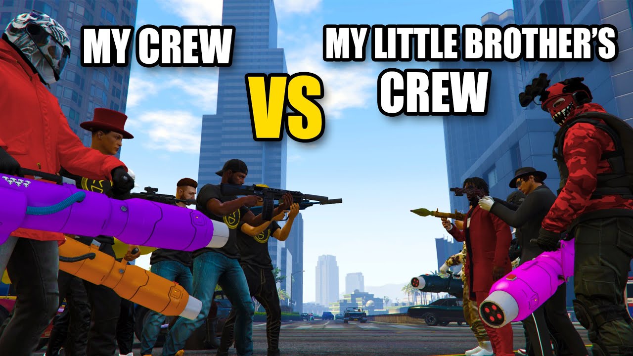My crew vs my little brother's crew! | GTA 5 thug life #407