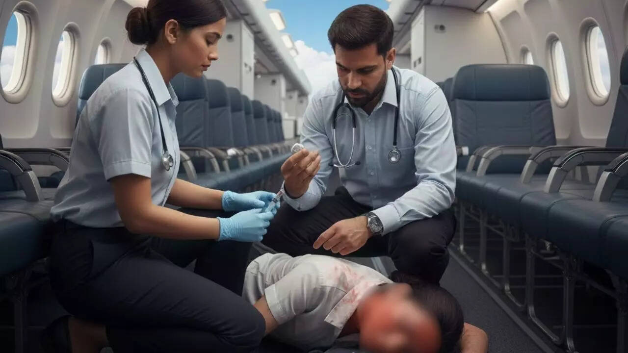 Sky-high rescue: 2 doctors save cabin crew member’s life mid-air after ...