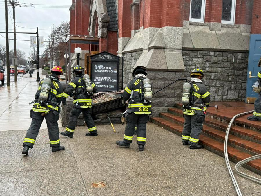 PHOTOS: Firefighters tackle heater fire at historic Petersburg church