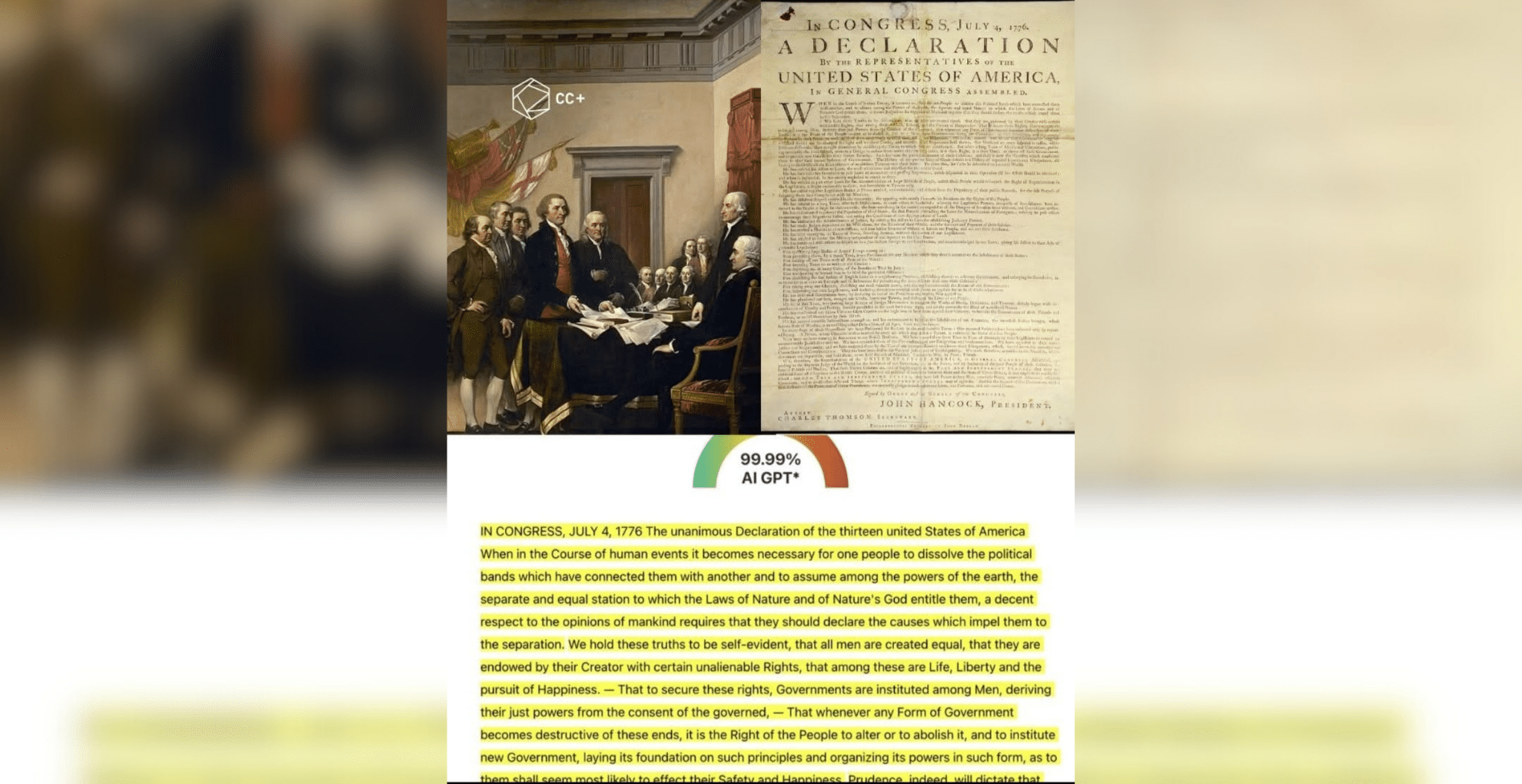 Why was the 1776 U.S. Declaration of Independence misclassified by AI ...