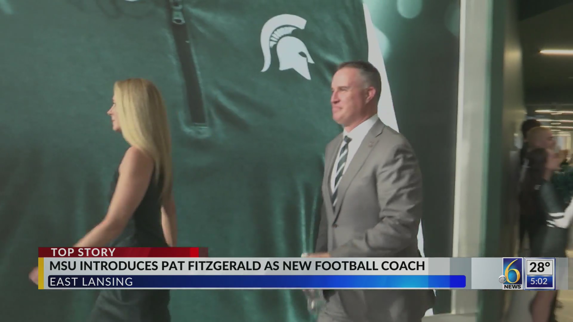 5p live shot: Michigan State introduces Pat Fitzgerald as new football ...
