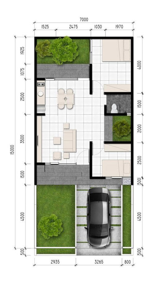 5 Ide Denah Rumah Tipe 54 dengan Konsep Minimalis dan Modern