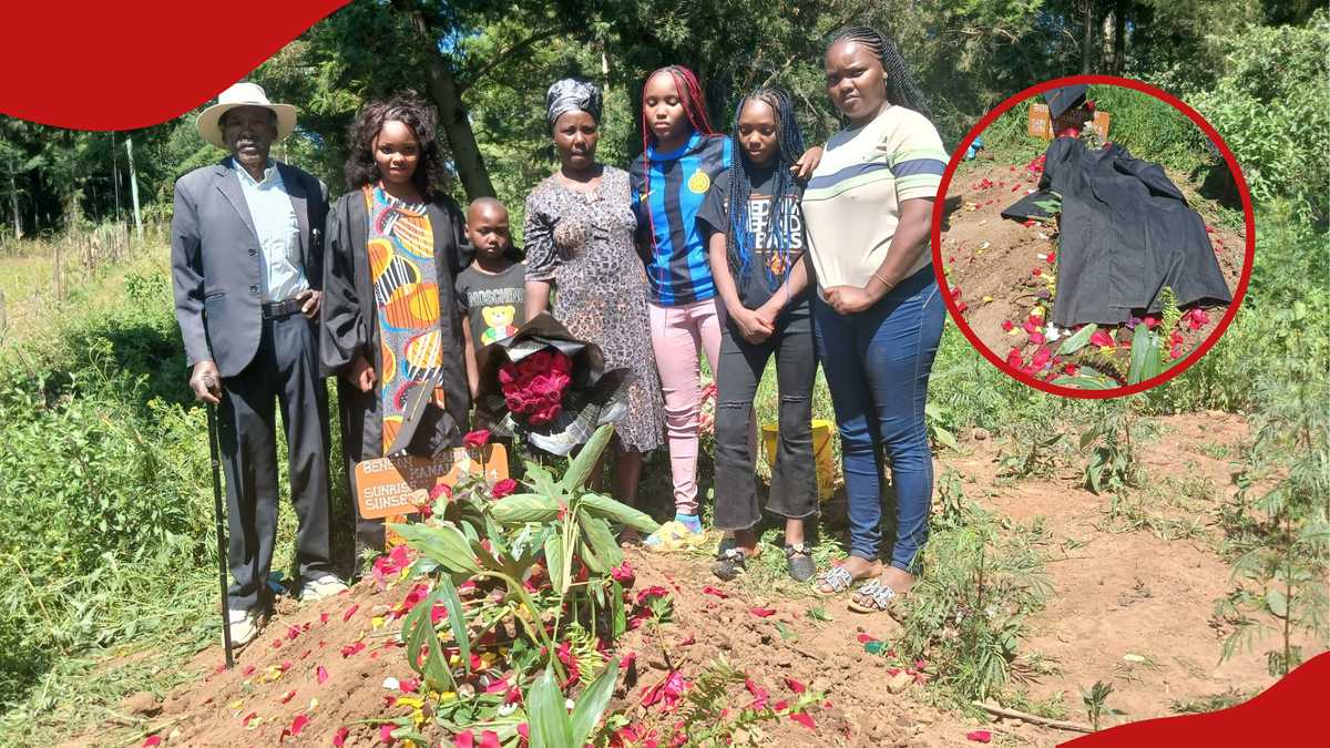 Kibabii University graduate arrays dad's grave with graduation gown ...
