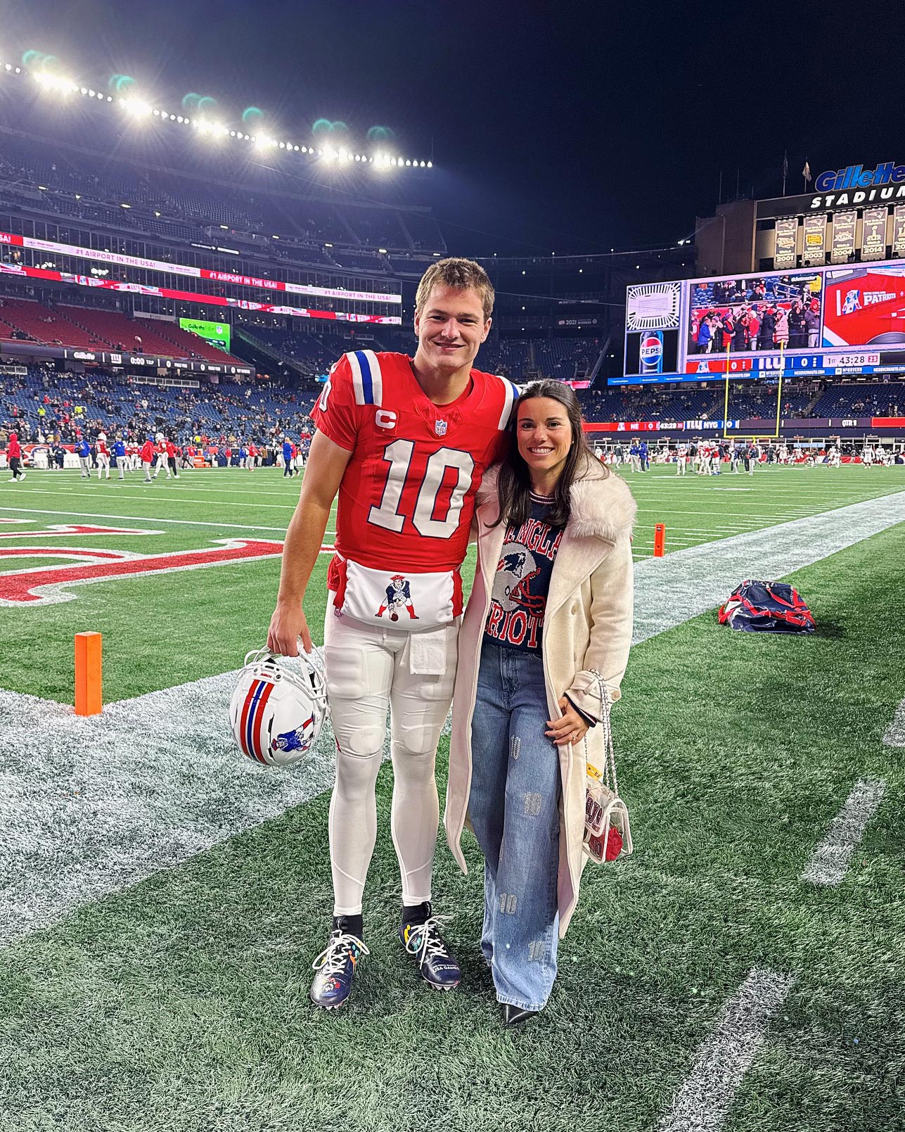 Drake Maye's wife Ann is 'proud' of Patriots QB after body language drama