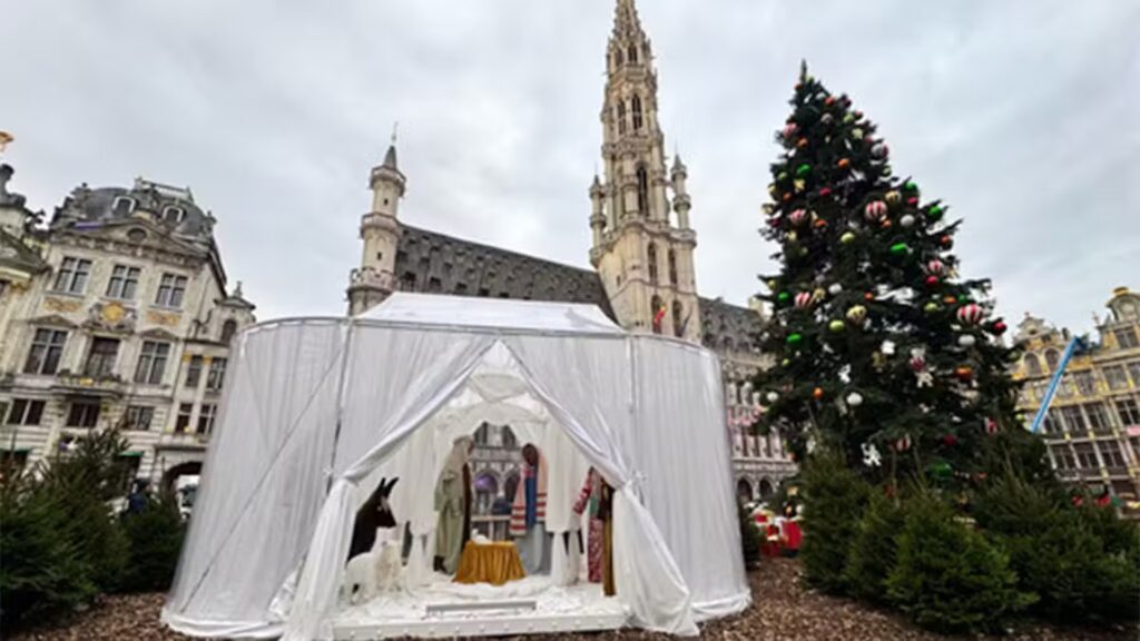 Baby Jesus stolen from Brussels Christmas nativity scene in ‘zombie’ row