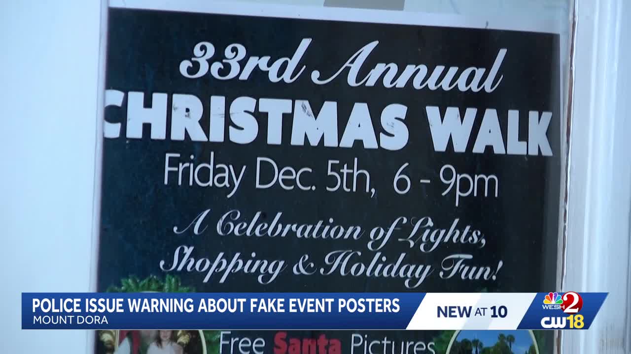 Mt Dora police issue warning on fake event poster scam