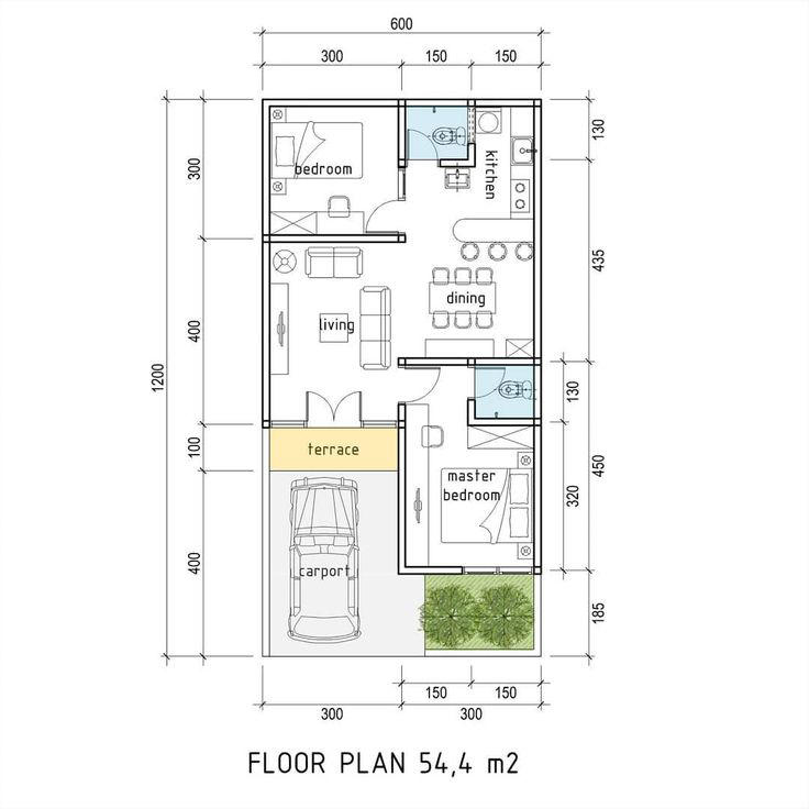 5 Ide Denah Rumah Tipe 54 dengan Konsep Minimalis dan Modern
