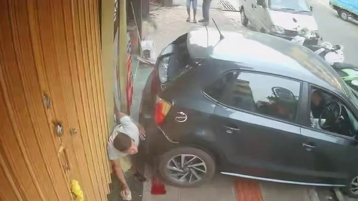Caught on CCTV: 'Drunk' teen reverses car into shop, slams man against wall in Goa