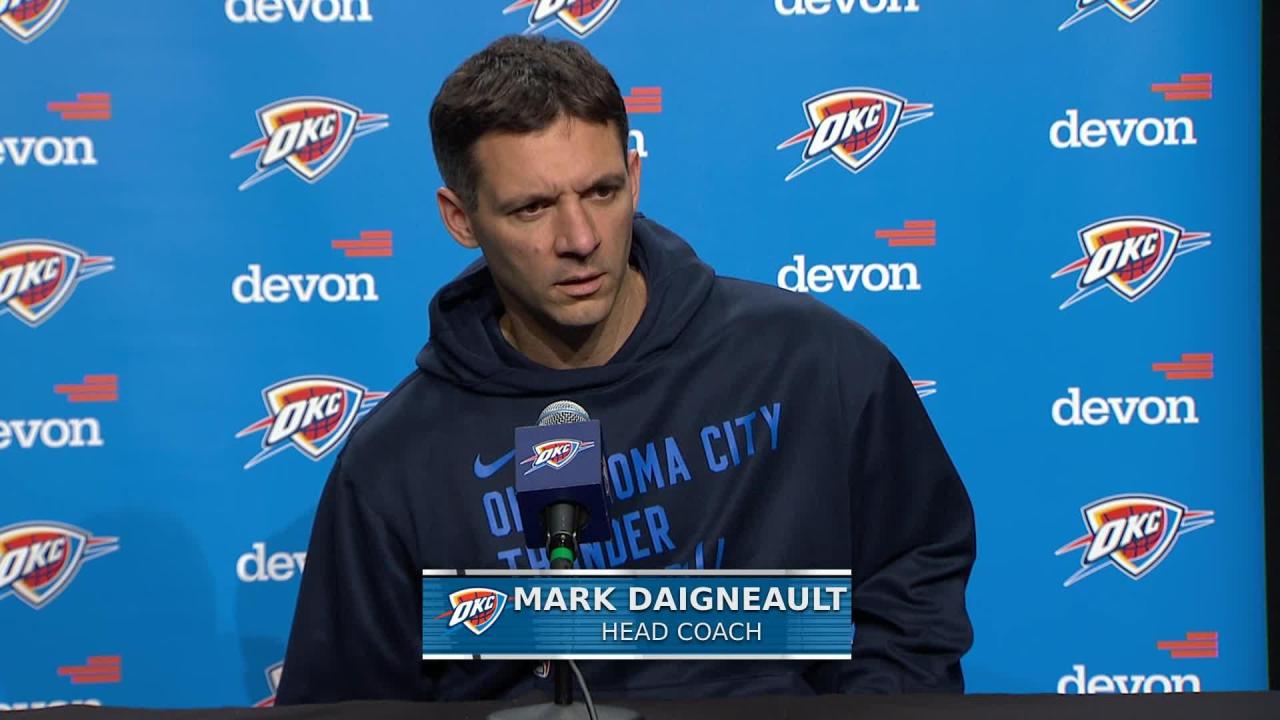 OKC 124, GSW 112: Thunder coach Mark Daigneault Postgame Media Availability