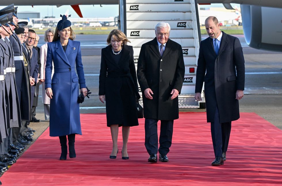 Kate and William greet German President on behalf of King as State ...