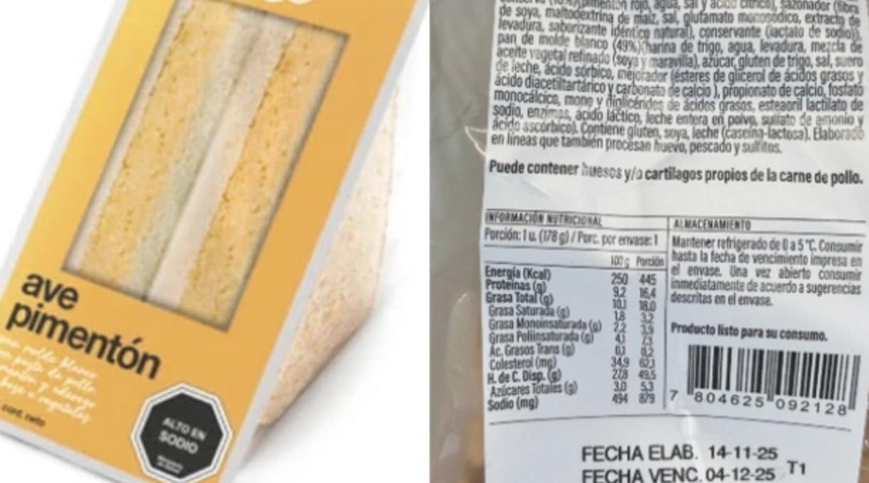 Minsal alerta por sándwich “ave-pimentón” contaminado con listeria