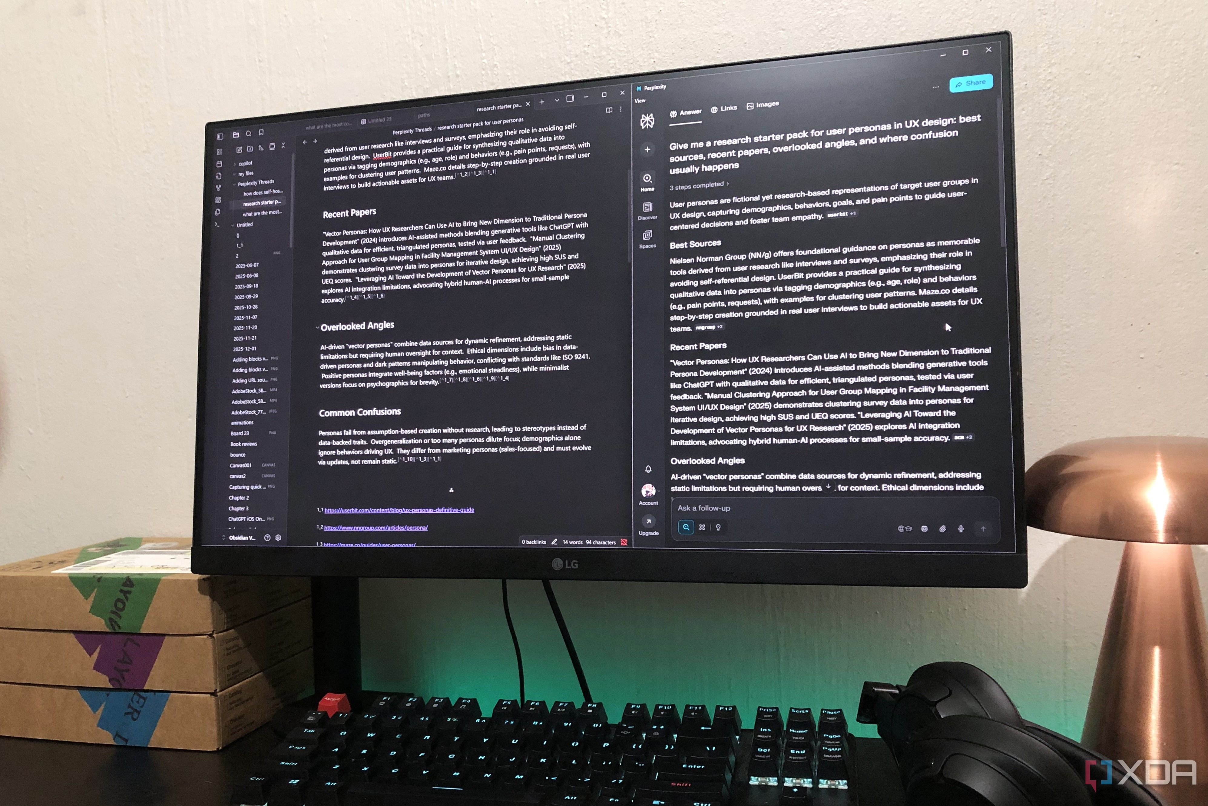 I added Perplexity to my local note-taking stack thanks to this one ...