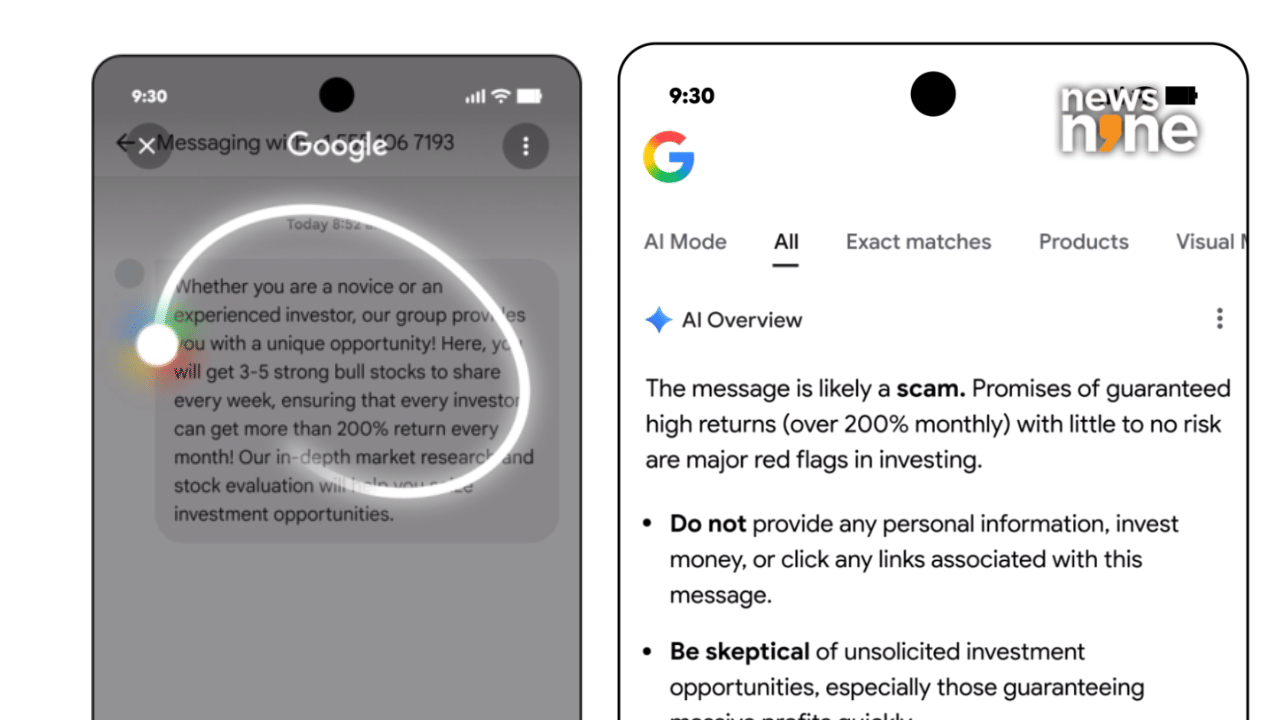 Google Lens and Circle to Search now warns you of scam messages on ...