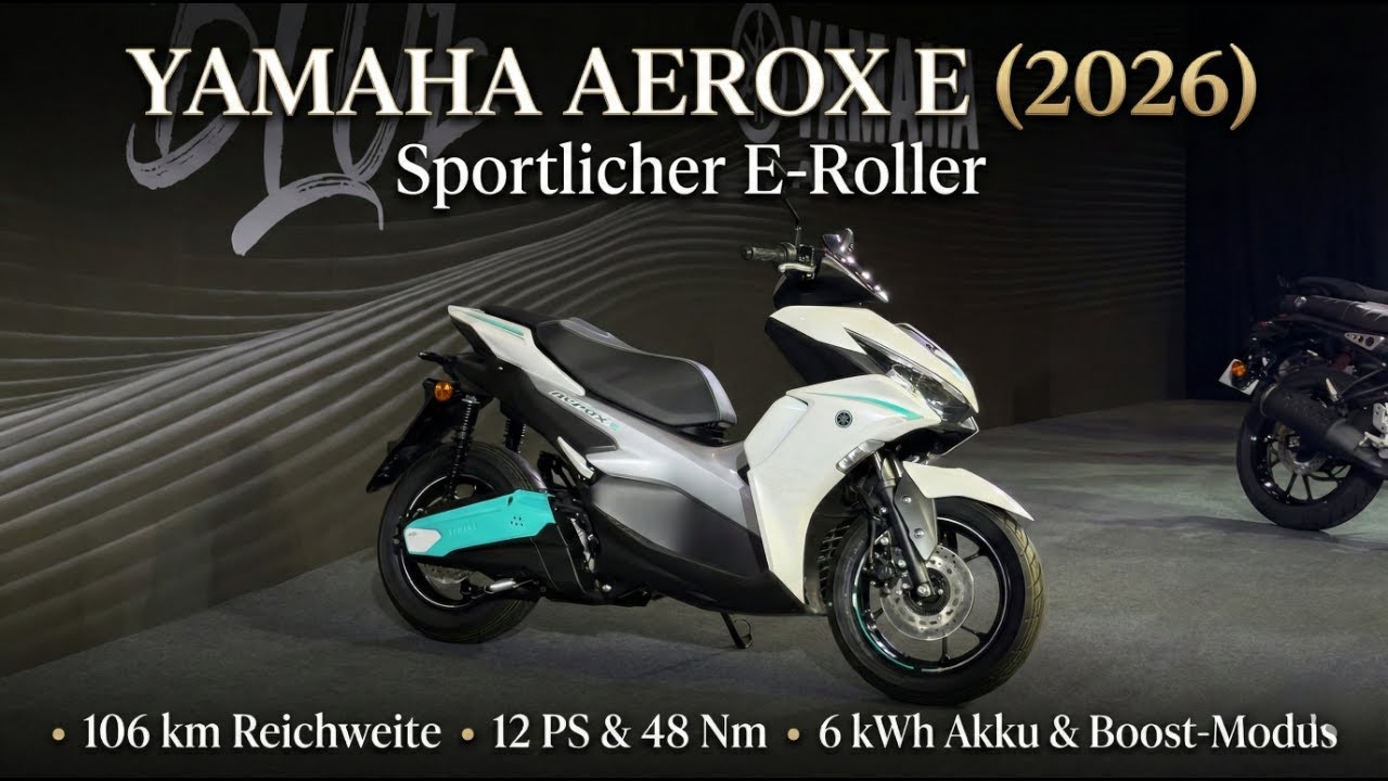2026 Yamaha Aerox E vorgestellt – 6 kWh Akku, 12 PS & fettes Design