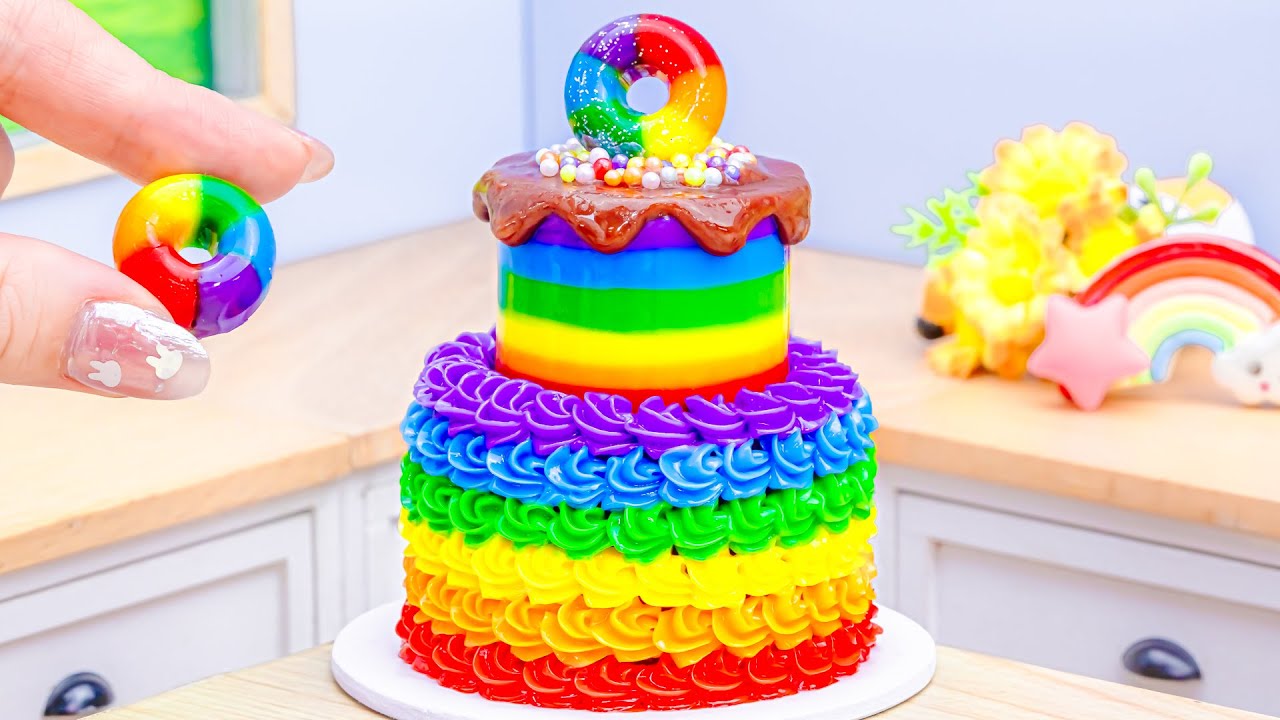 Buttercream Princess Cake Inspiration with Sweet Rainbow Donut Cake