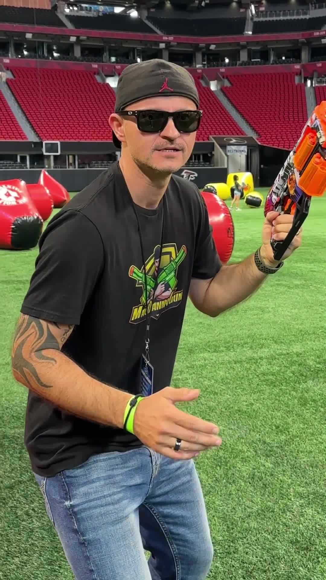 Nerf heavy weapons guy at blaster battle!