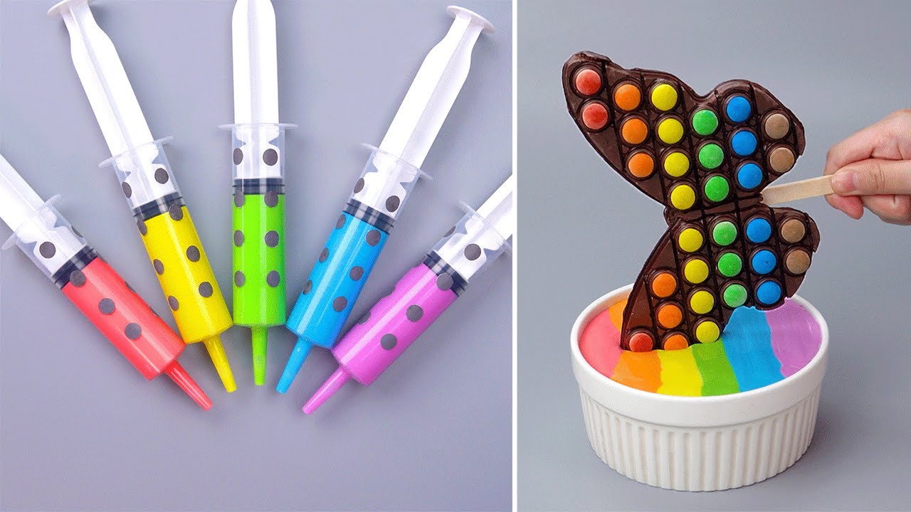 Colorful Syringes with Rainbow Dessert