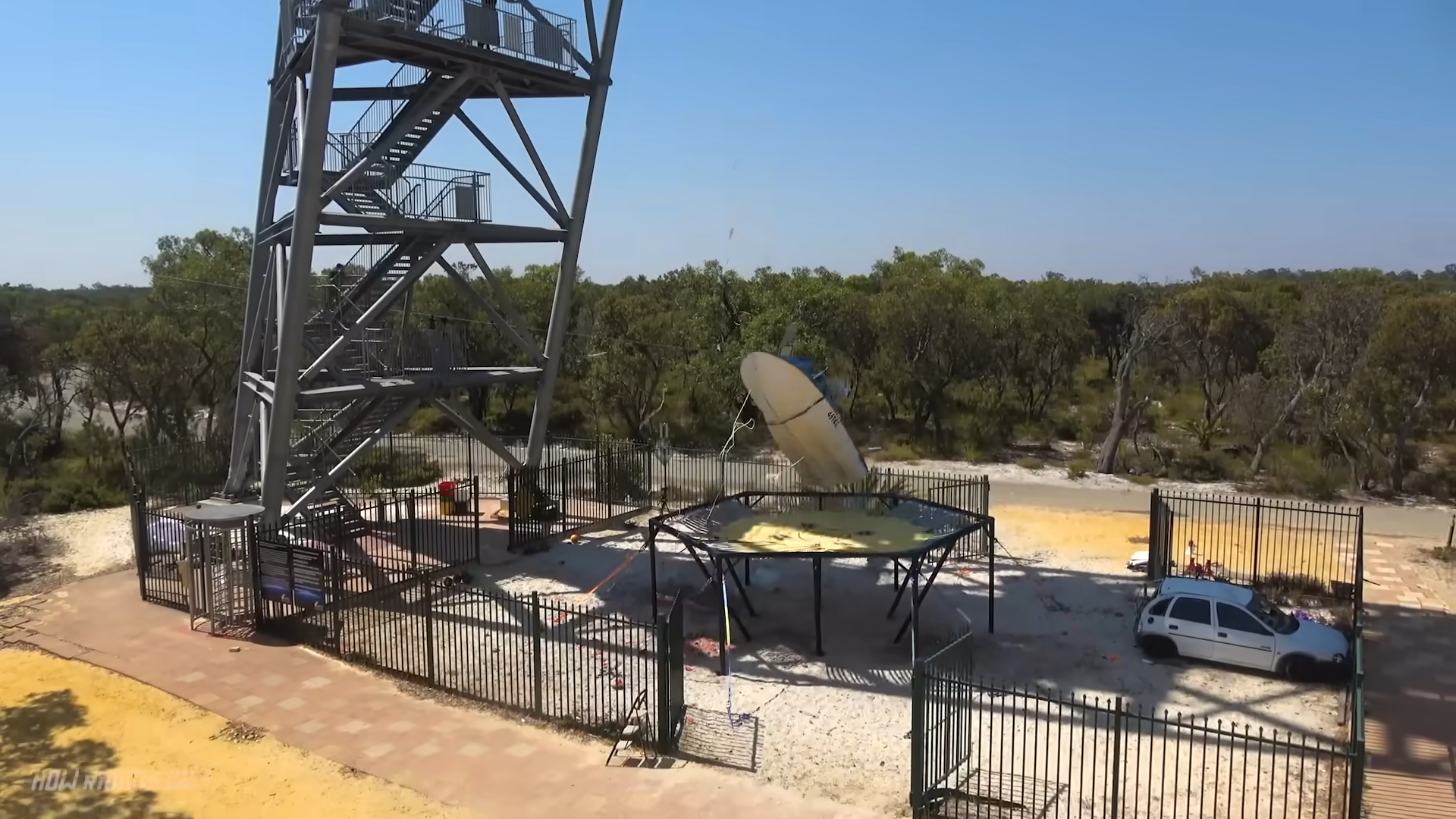 We tried bouncing a boat on a trampoline from 150ft