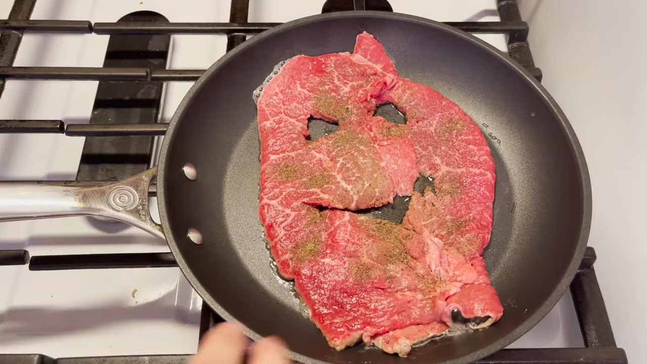 We made a steak shaped like a face