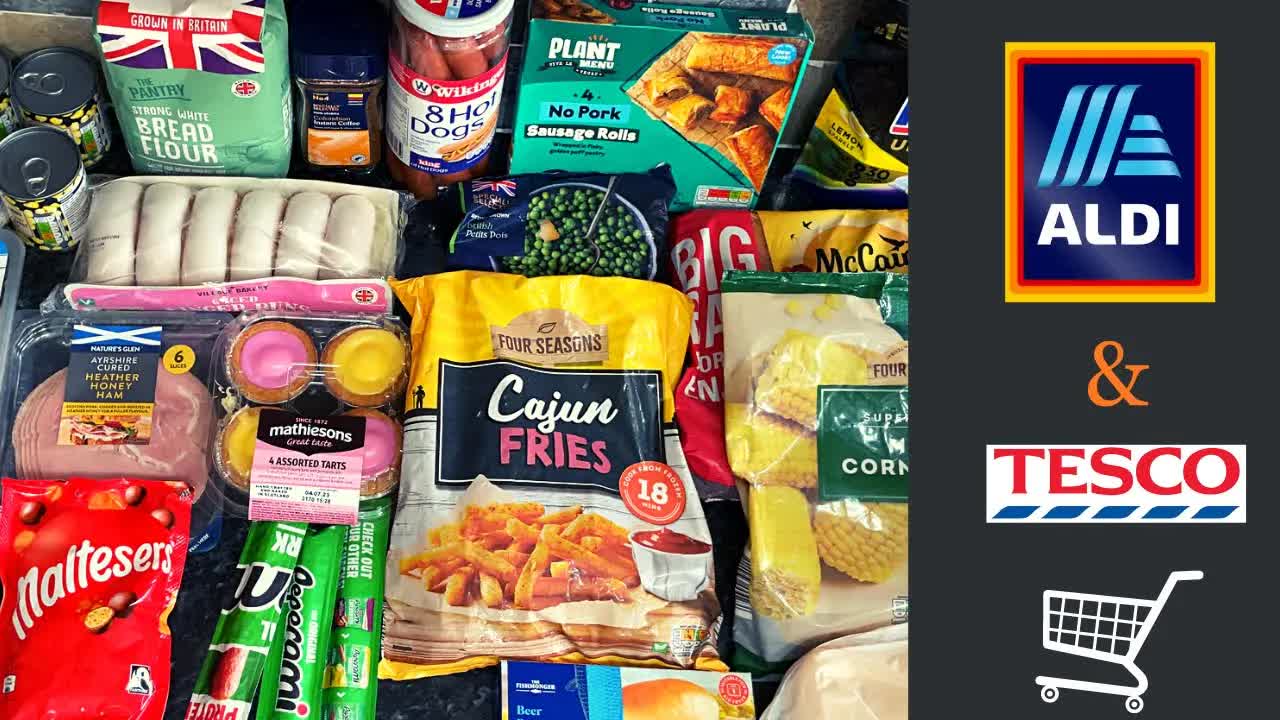 Aldi &Tesco Scotland Food Shopping | UK family grocery haul | Saturday ...