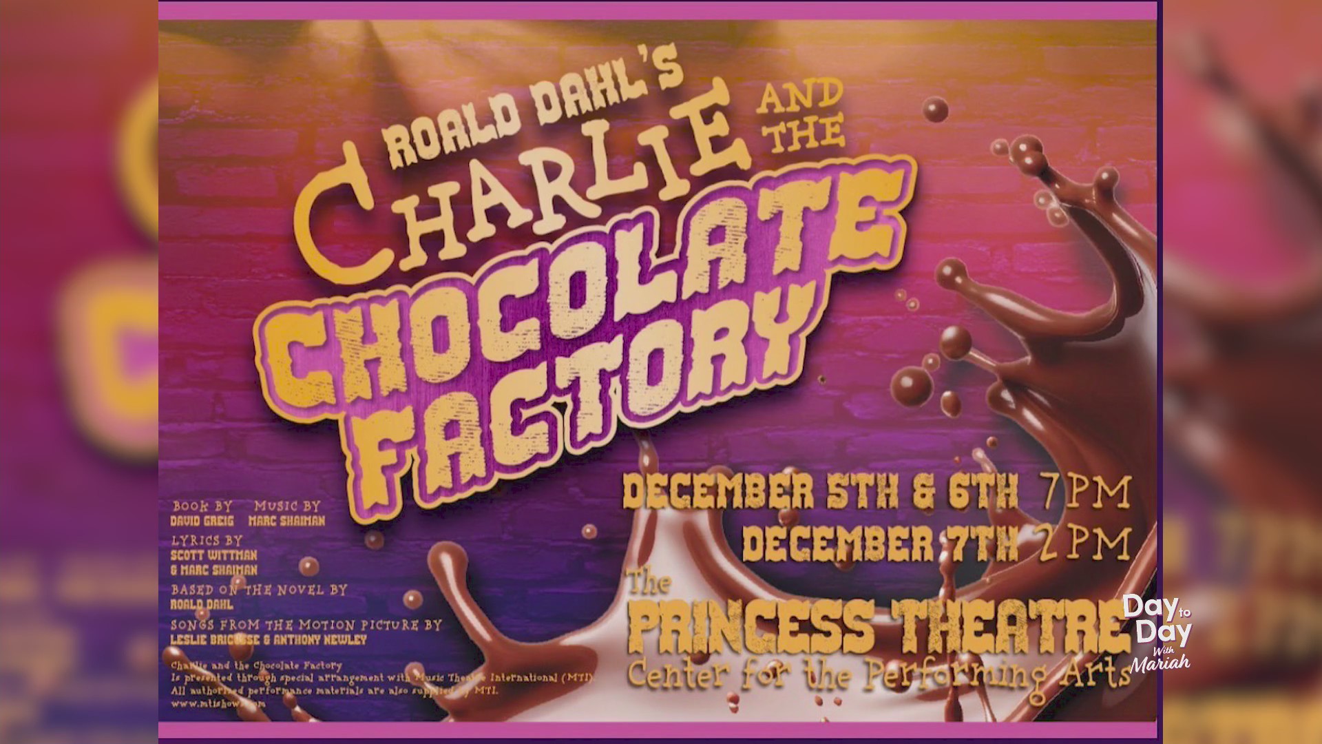 Dream Weavers Present: 'Charlie & the Chocolate Factory' | December 3 ...
