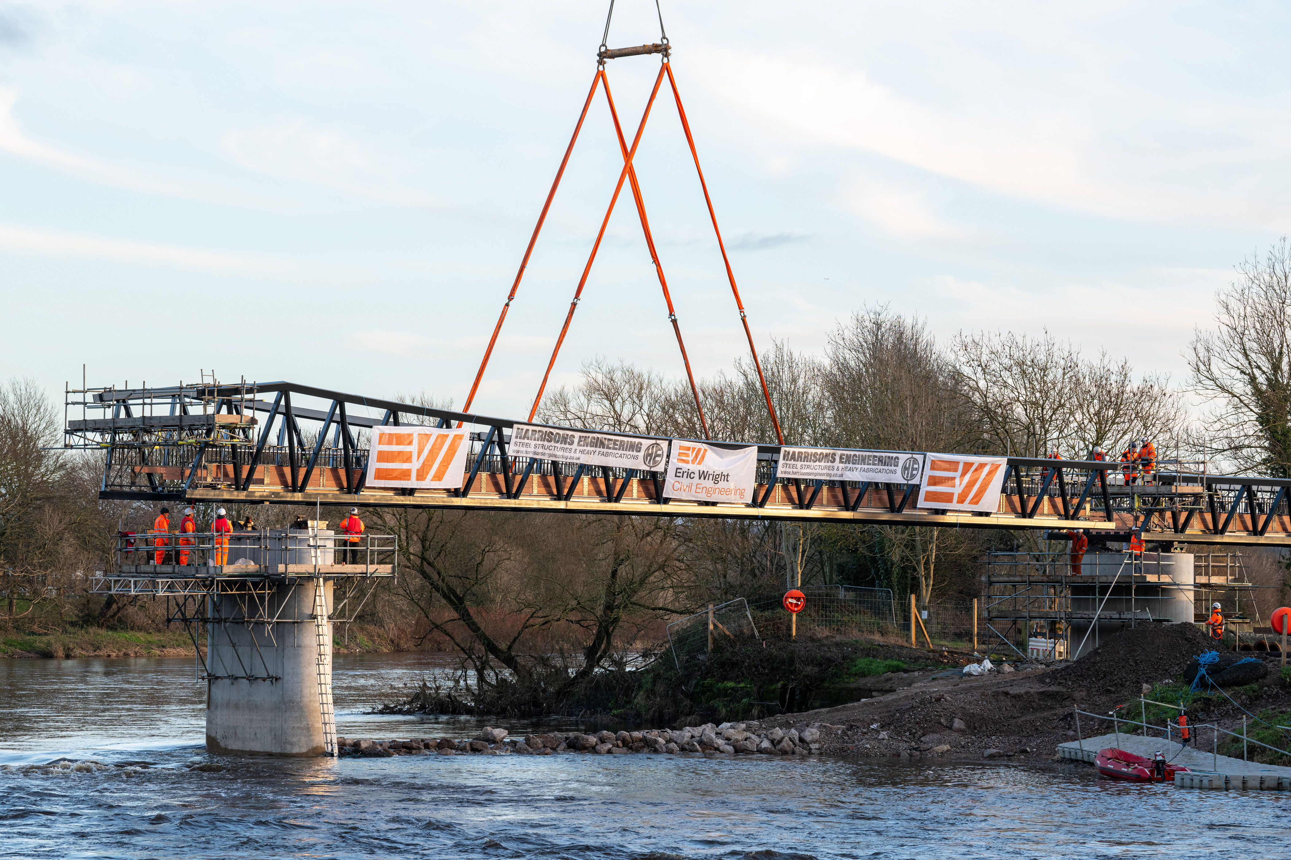 Watch as massive section of Preston’s new £8.2m Tram Bridge is lowered ...