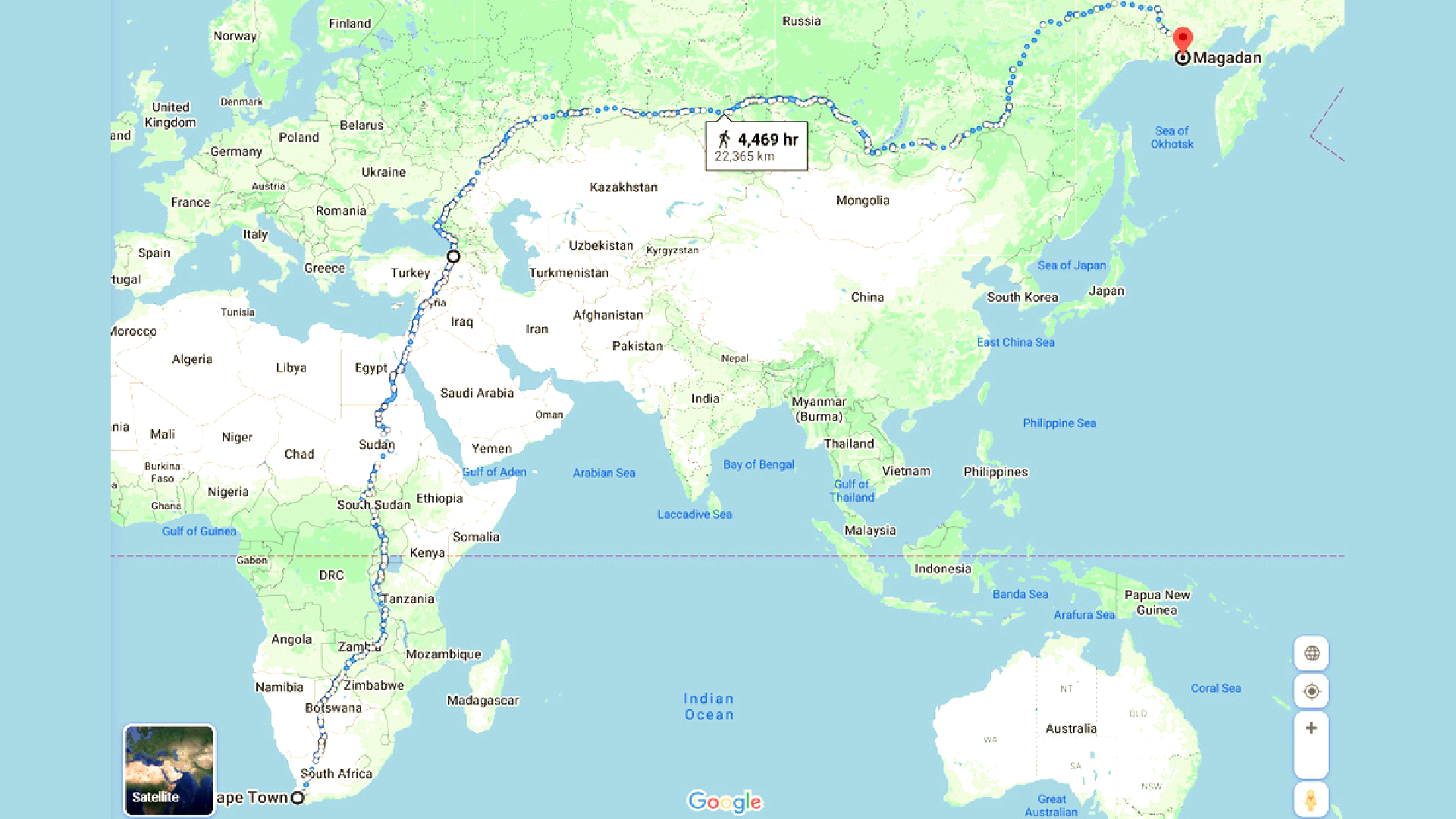 Landscapes of the world's longest walking route