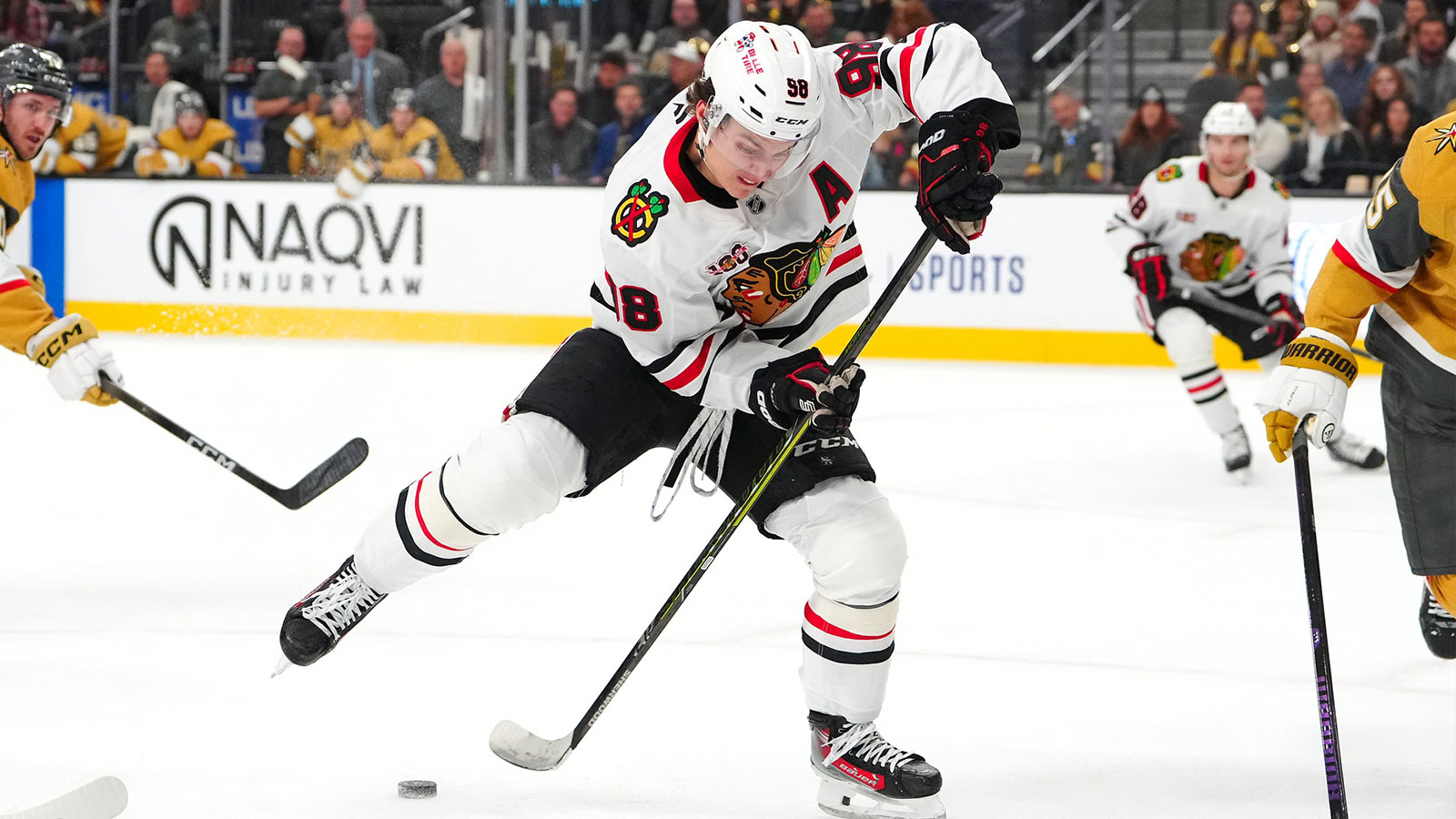 Blackhawks’ Connor Bedard rips unbelievable shot for crucial goal vs ...