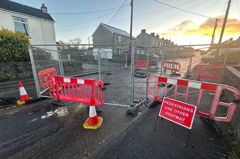 Mineshaft opens in school run road in Beacon near Camborne
