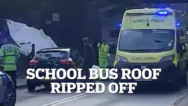 Children injured as school bus ploughs into low bridge