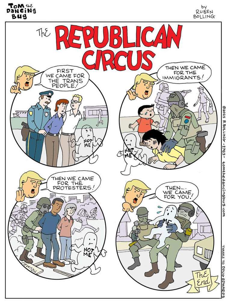 Tom the Dancing Bug: Did I speak out? Not me.