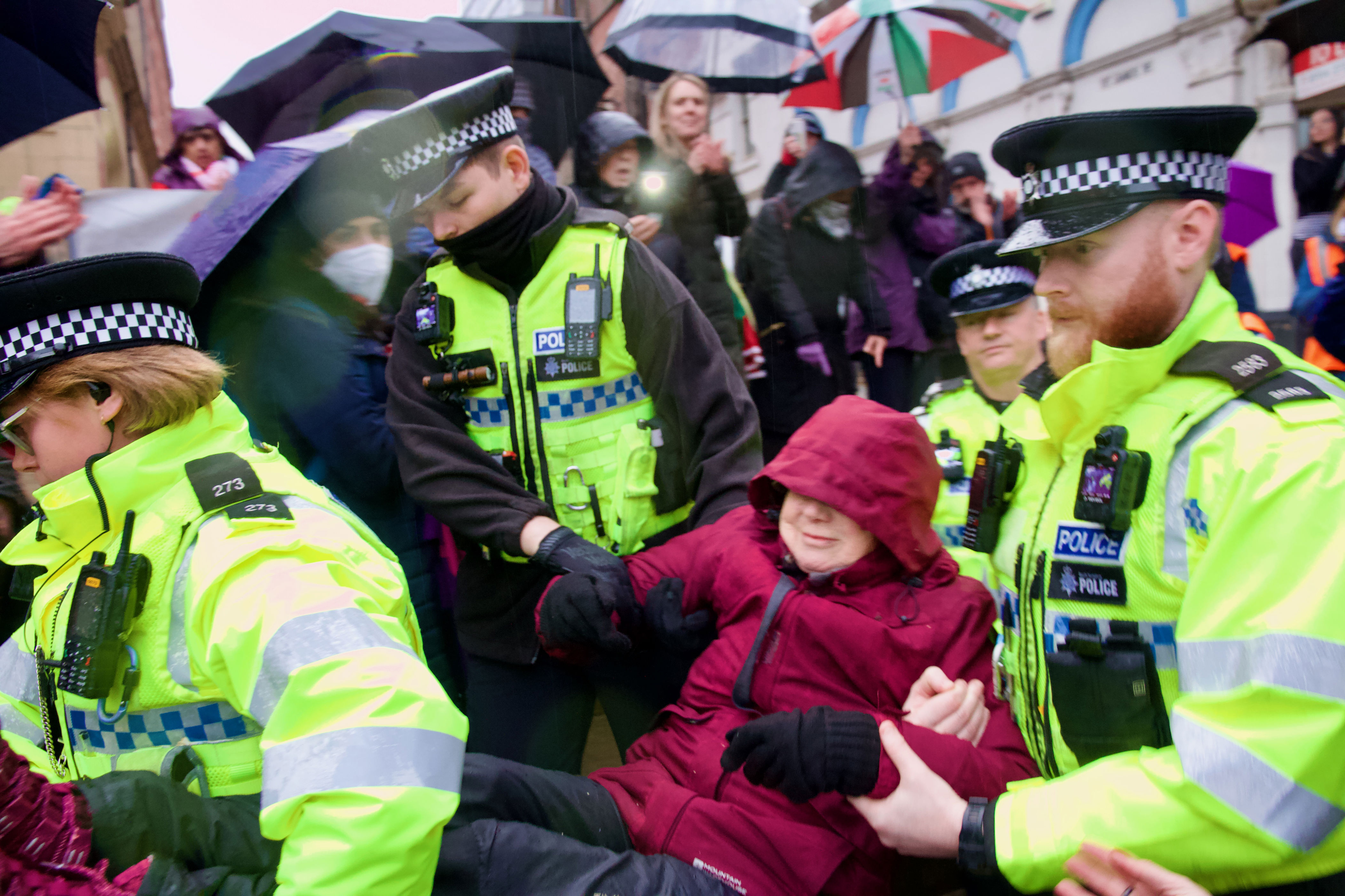 Palestine Action: Protesters in Sheffield carried to police vans and ...