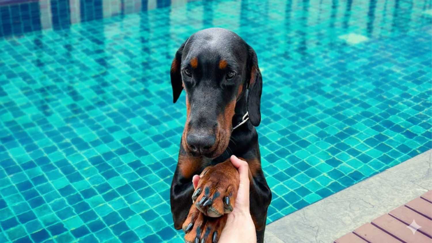 My Dog Tries Swimming For the First Time