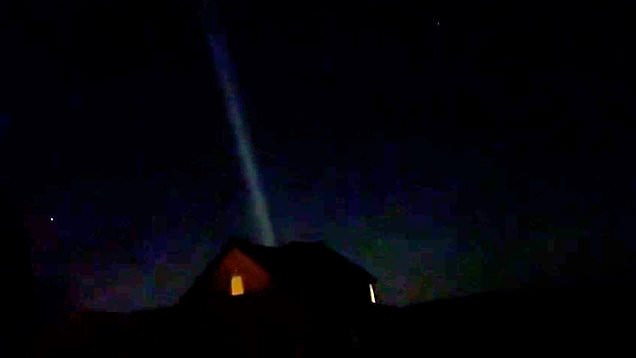 Bizarre beam of light spotted in UK night sky