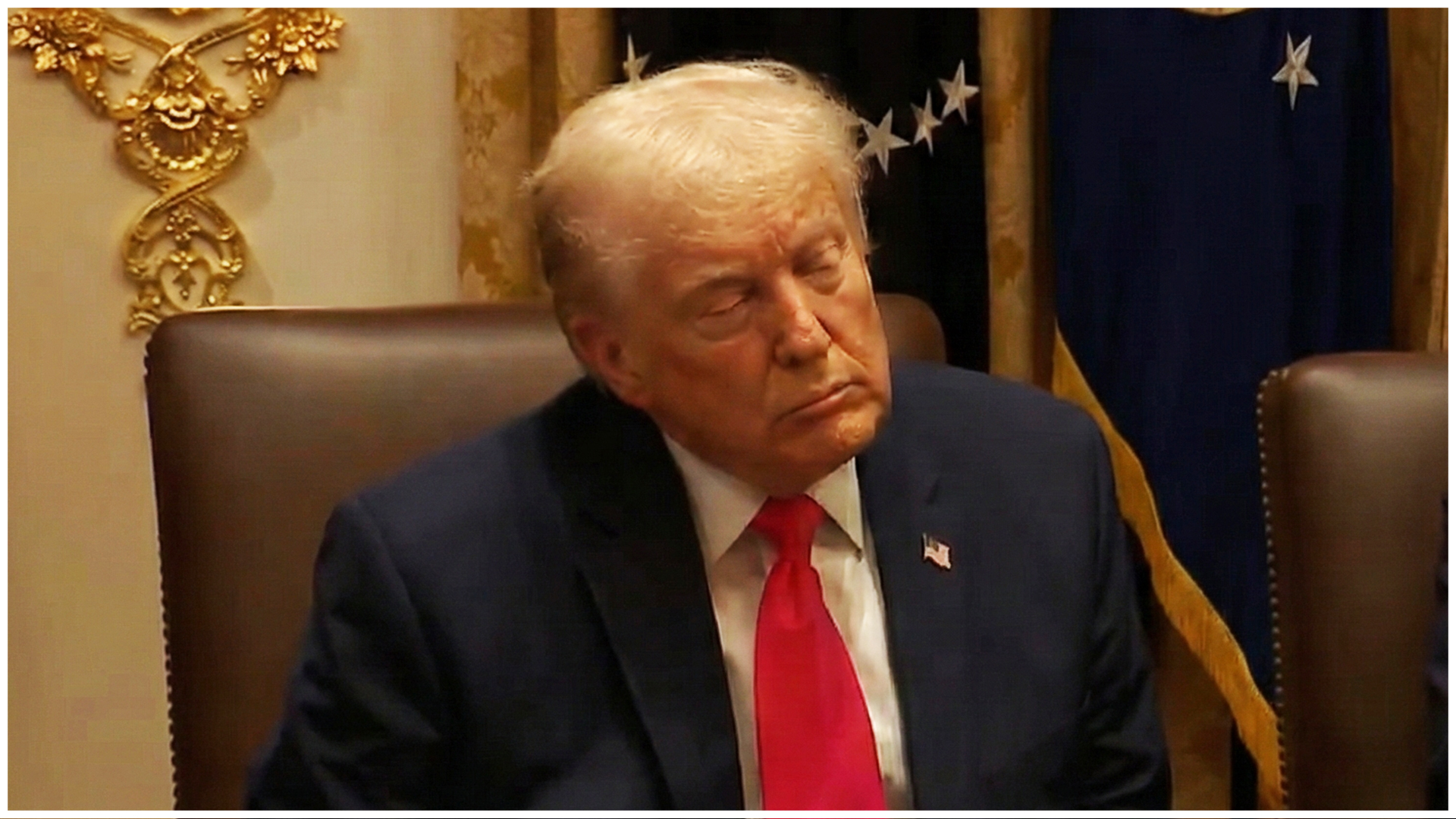 Trump Caught on Camera Looking Exhausted During Cabinet Meeting ...