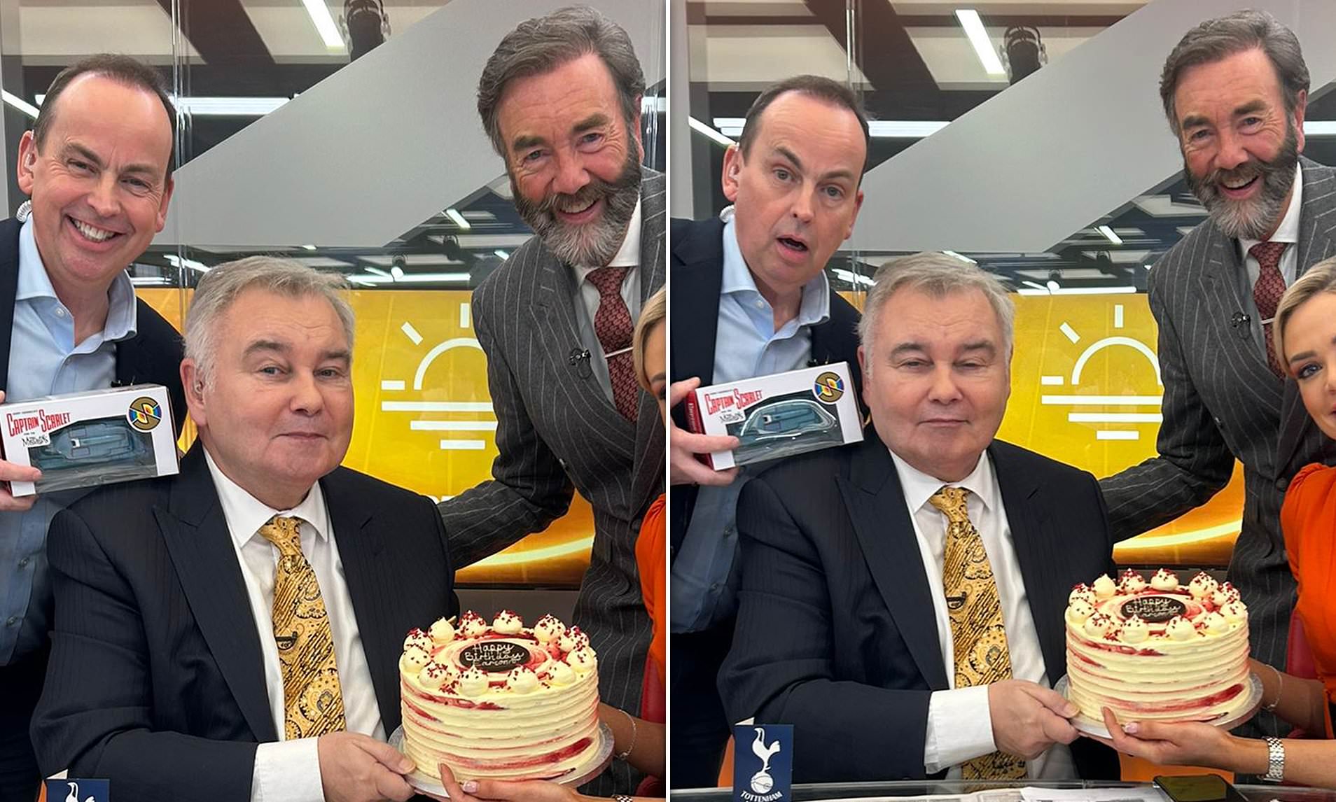 Eamonn Holmes is surprised with a birthday cake as he celebrates ...