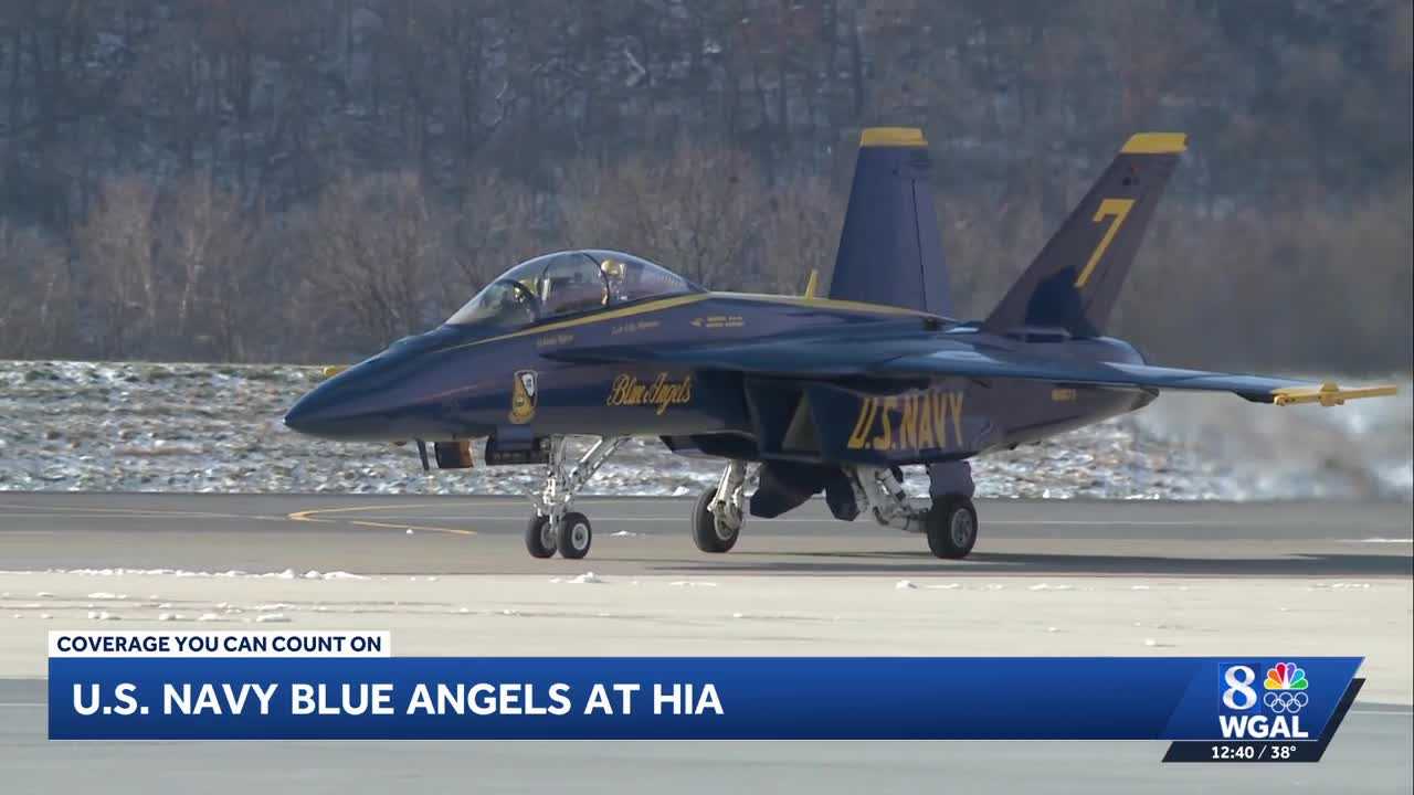 US Navy Blue Angels fly over Harrisburg International Airport ahead of ...