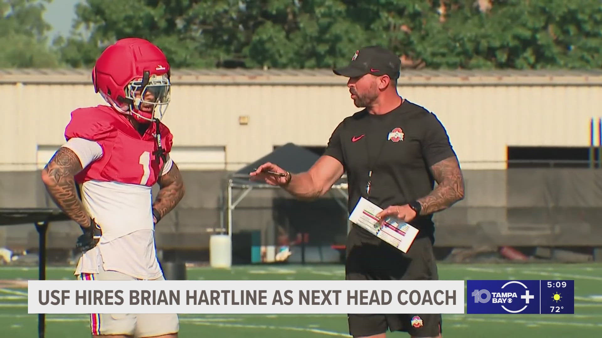 USF hires Ohio State offensive coordinator Brian Hartline to replace ...