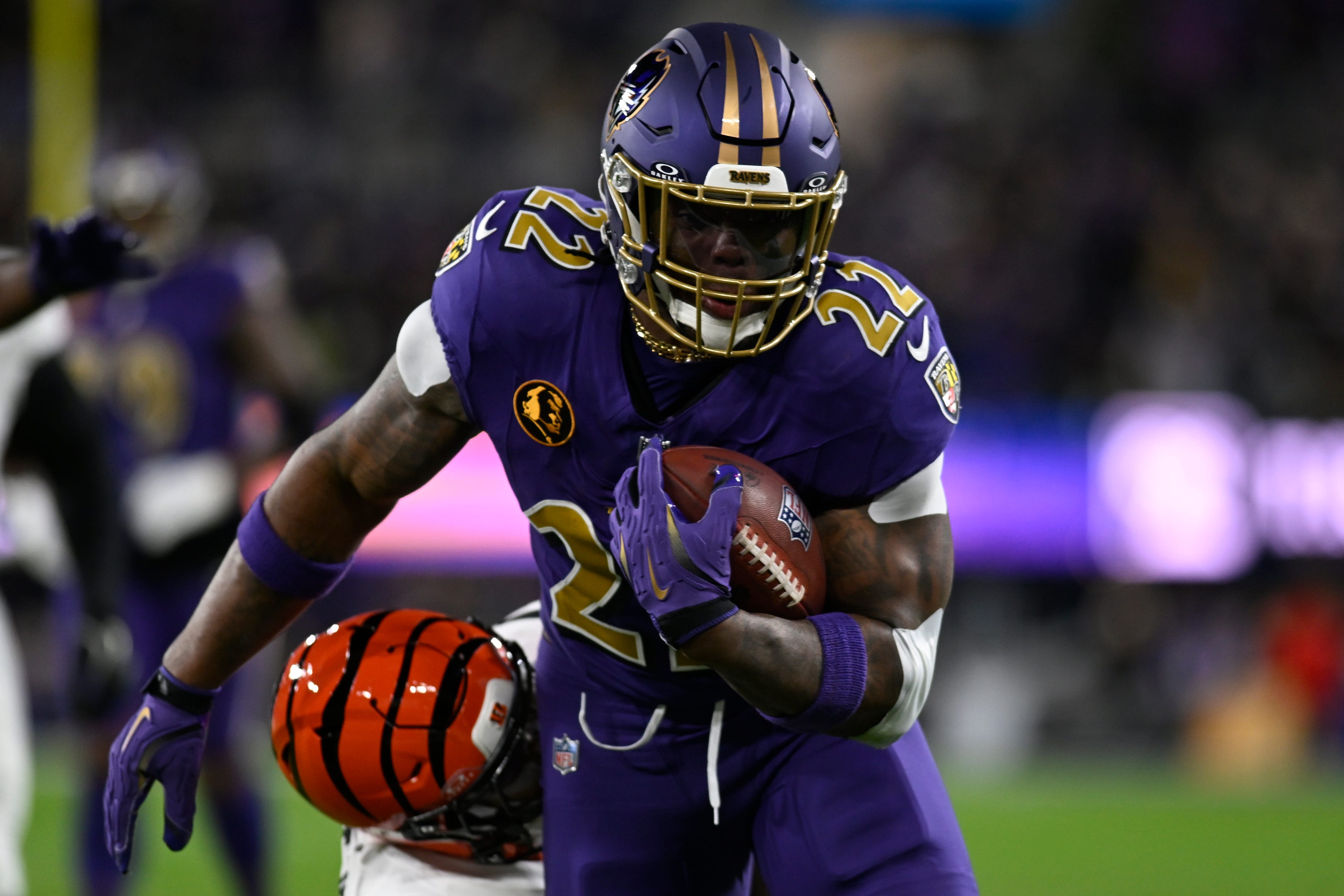 Which NFL running backs rushed for 1,000 yards in 2025 season?